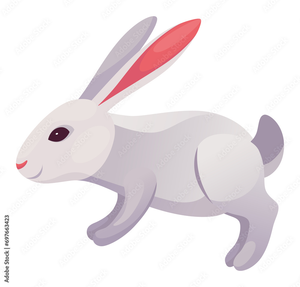 Rabbit animation icon. Bunny jump or running motion element for 2d game ...