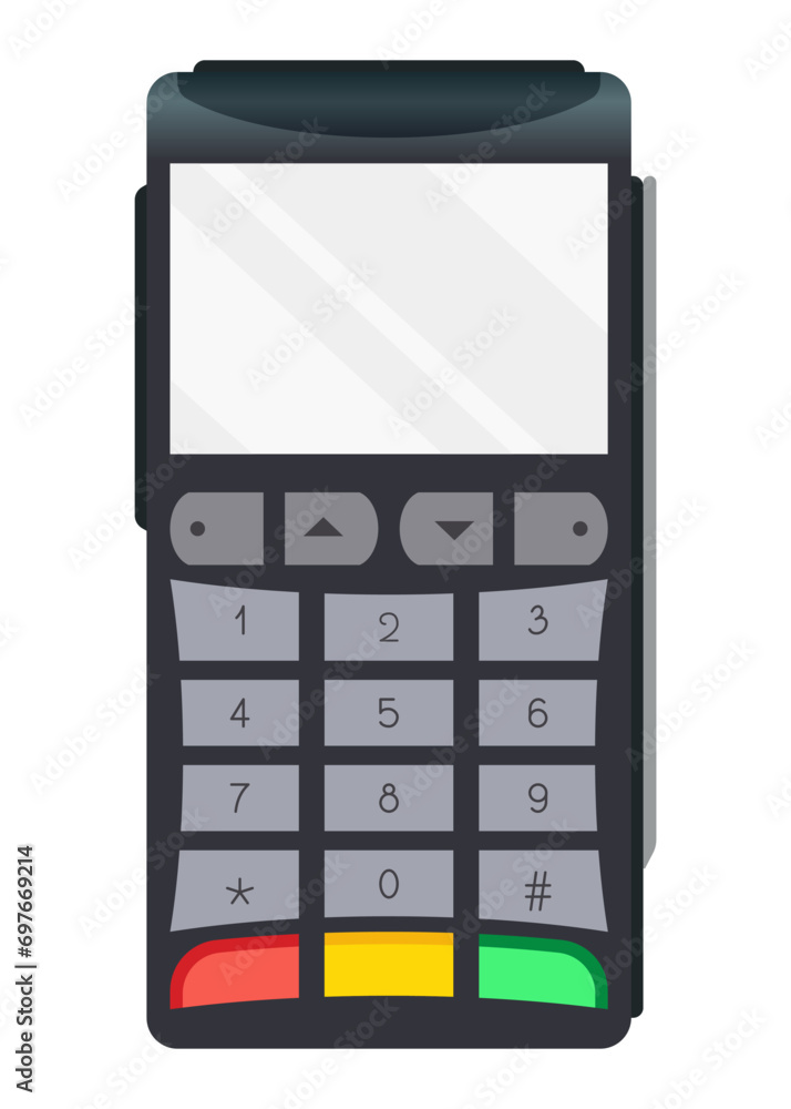 Payment pos terminal. NFC payment machine concept. Bank payment ...