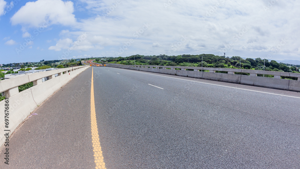 Driving Road Highway Overhead Ramp Through Construction Expansion of ...