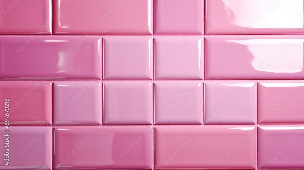 Glossy pink ceramic tiles arranged in a visually appealing pattern for ...