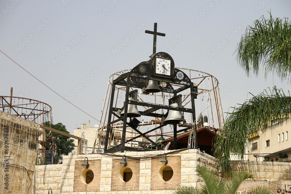 Old Church in Nazareth, Galilee Israel - cross jesus christian Stock ...