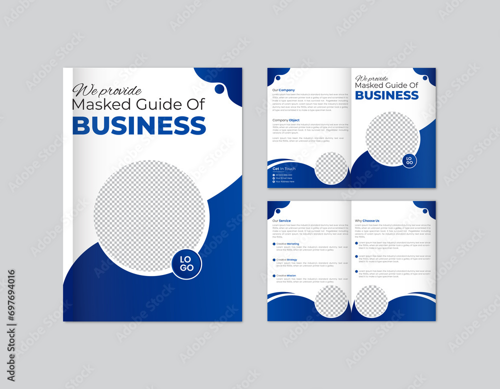 Bifold corporate business presentation guide brochure template with ...