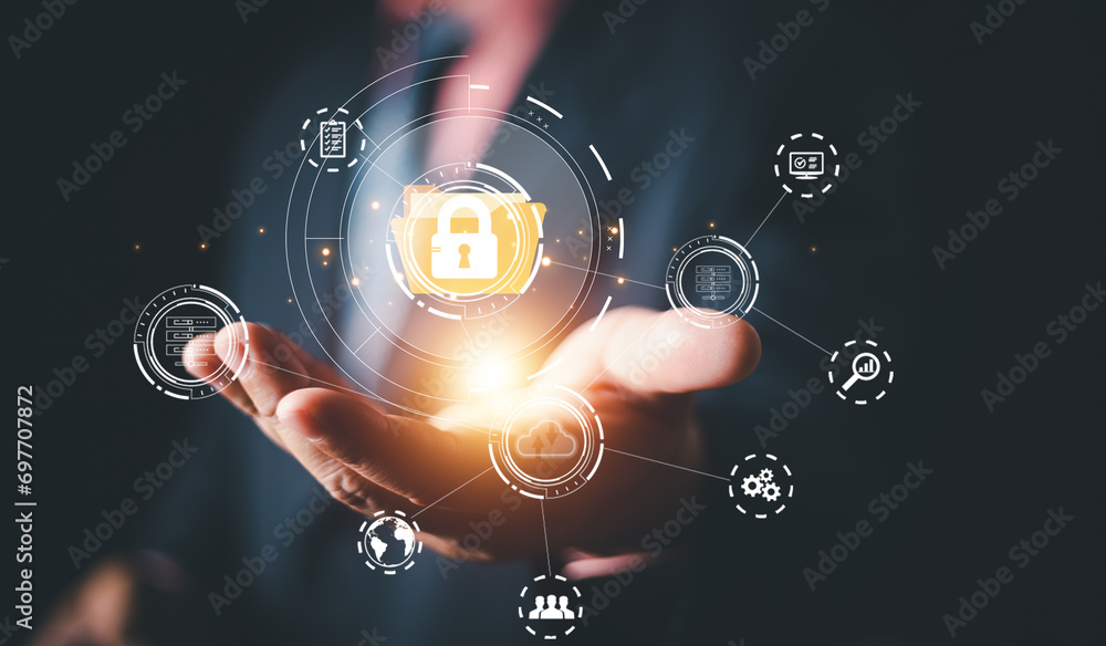 DMS, Document security concept. Document management system, Data encryption. Online ...