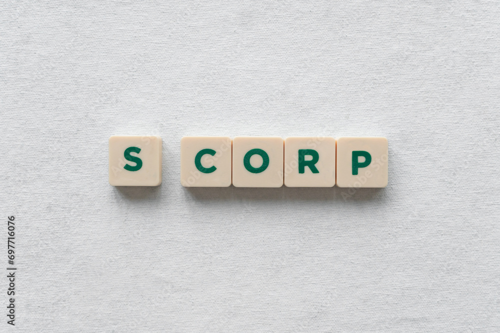 Word "S Corp" made with green letters. Concept of S corporation. Stock ...