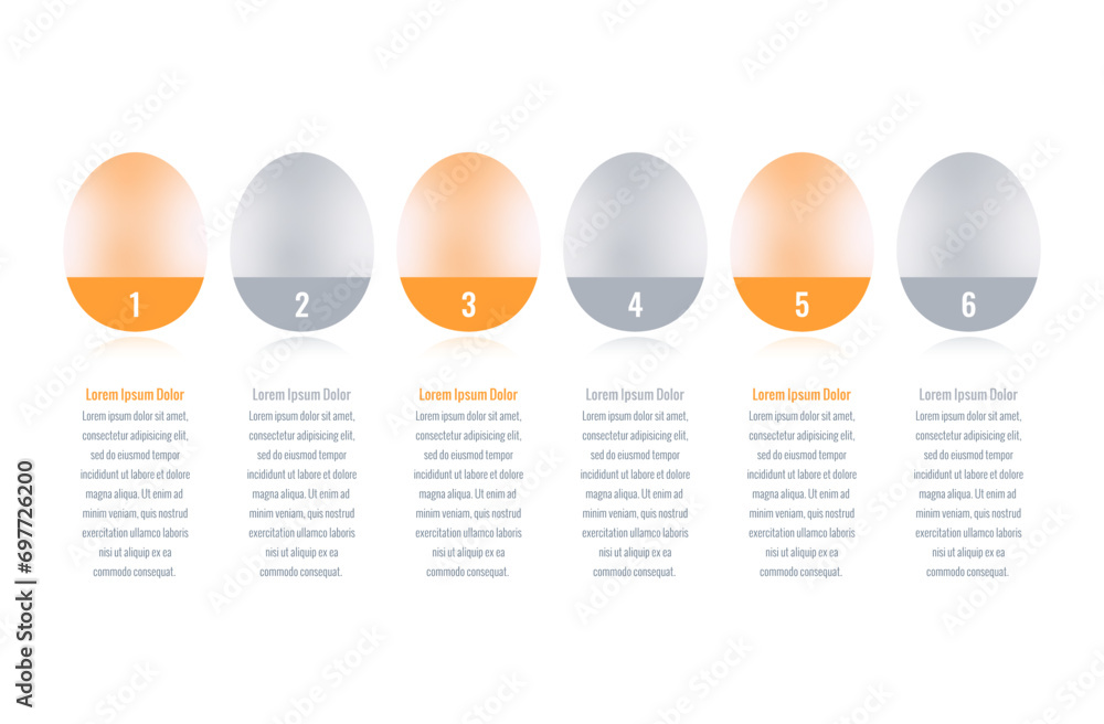 egg infographic template. six steps infographic template. food, web ...