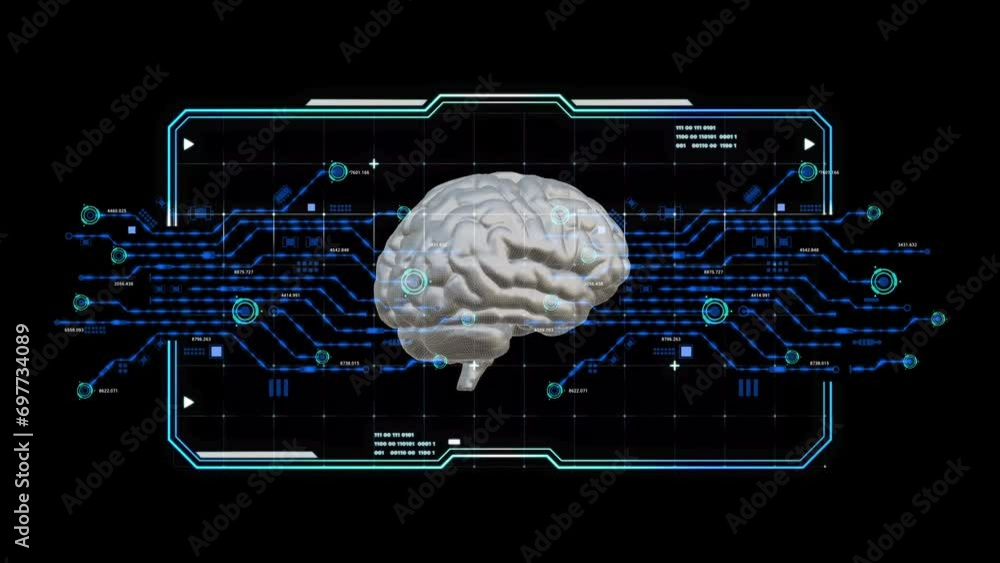 Vidéo Stock ฺBrain and electrical circuit processing, concept of ...