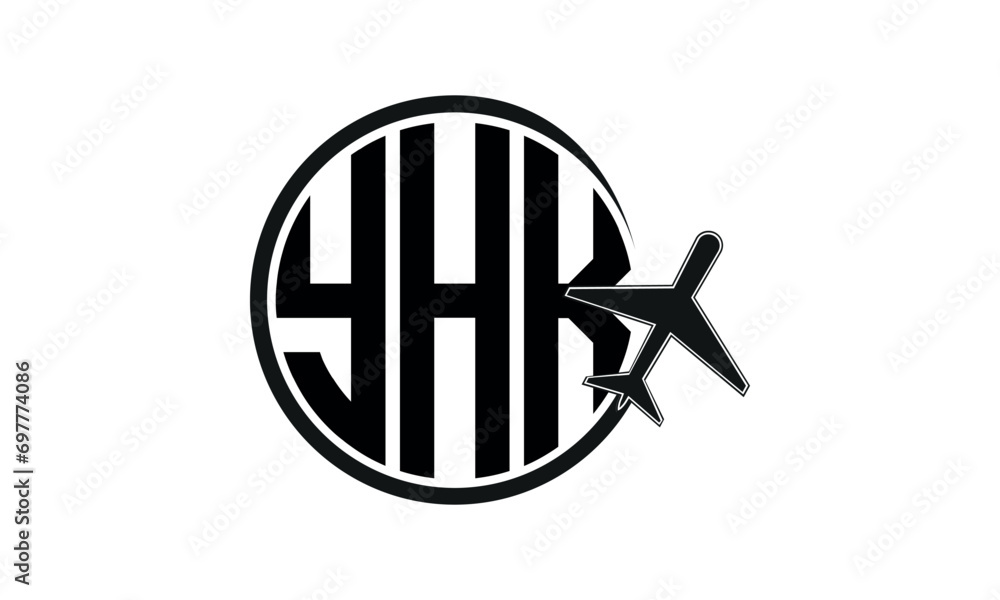 YHK three initial letter circle tour & travel agency logo design vector ...