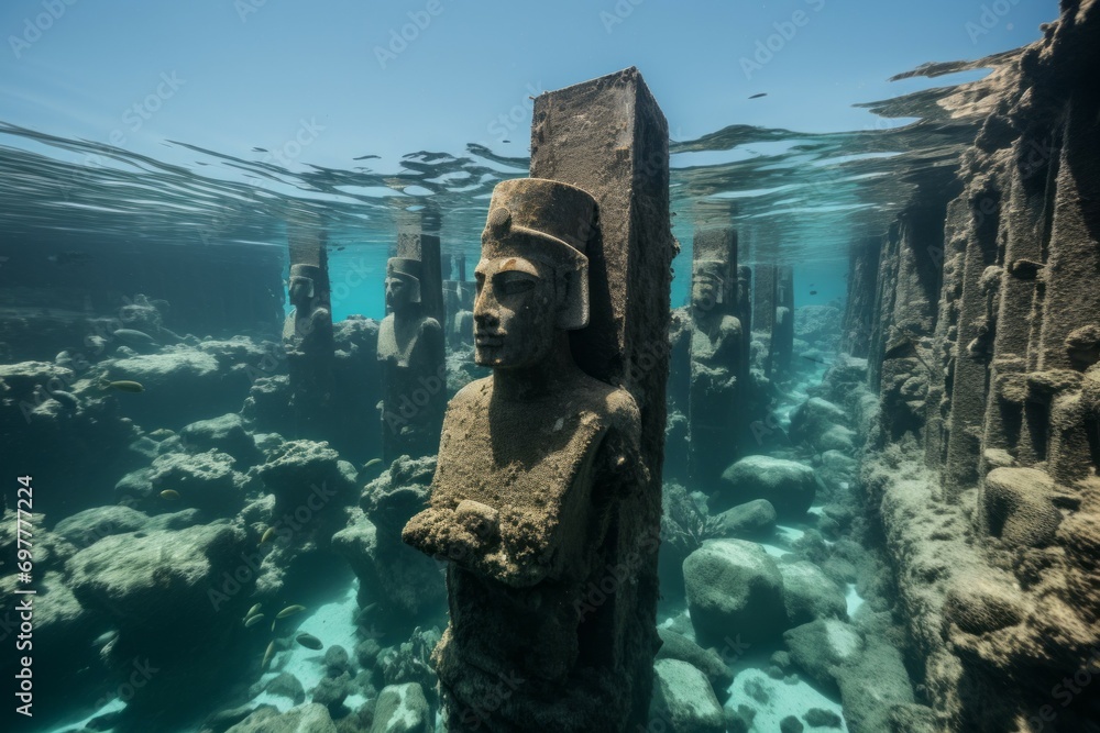 Legendary Atlantis. The sunken continent of an ancient highly developed ...