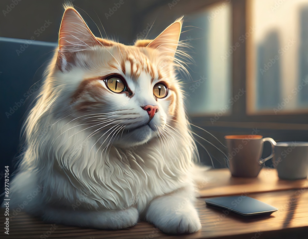Portrait of a cat as a software developer Stock Photo | Adobe Stock