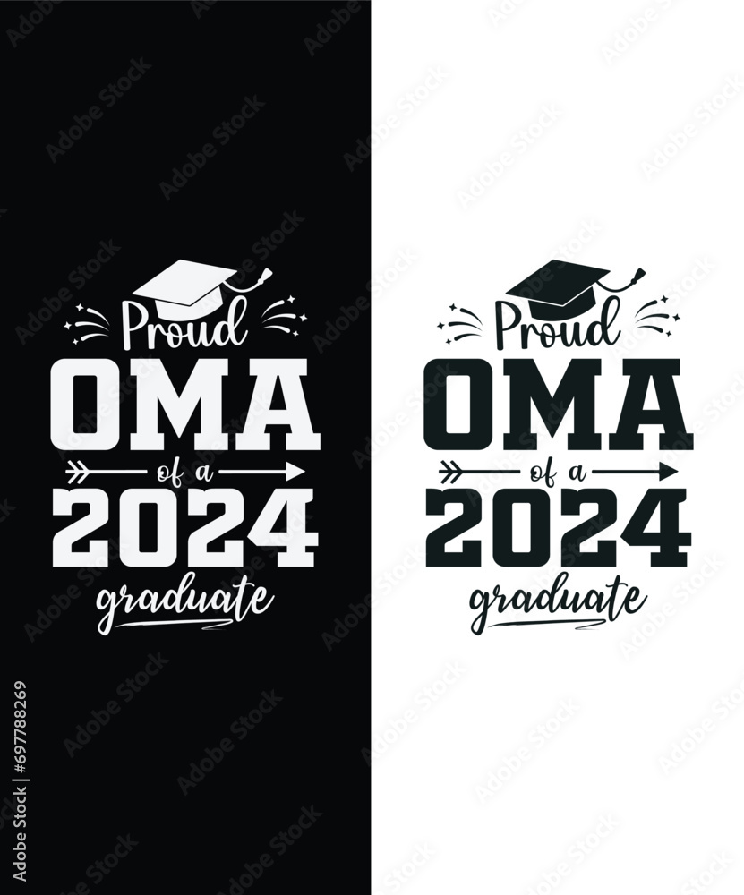 Proud Oma Of A Class of 2024 Graduate Senior Stock Vector | Adobe Stock