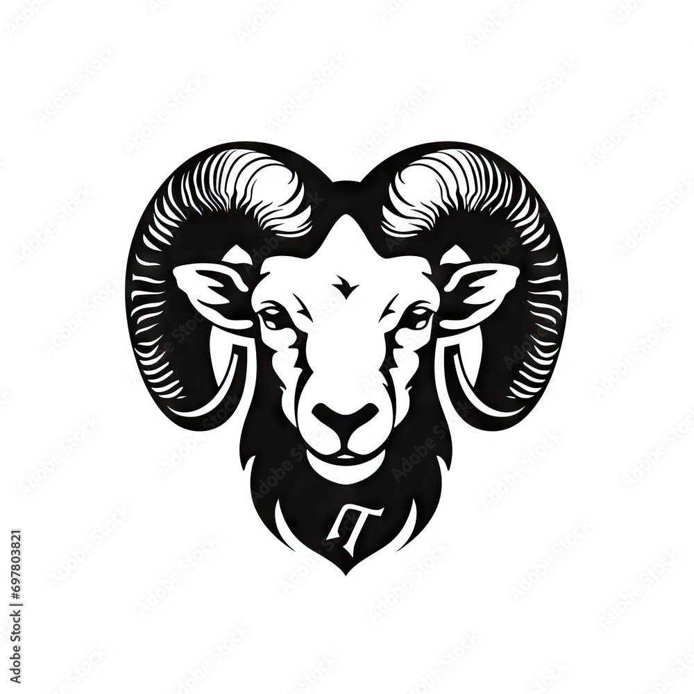 Ram Head Icon, Sheep Logo, Mutton Template, Bighorn Pictogram, Minimal ...