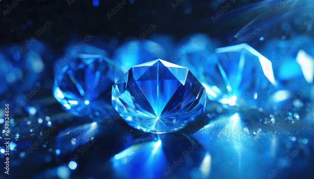 Beautiful blue Dimond dispersion the light. dimond dispersion glass ...
