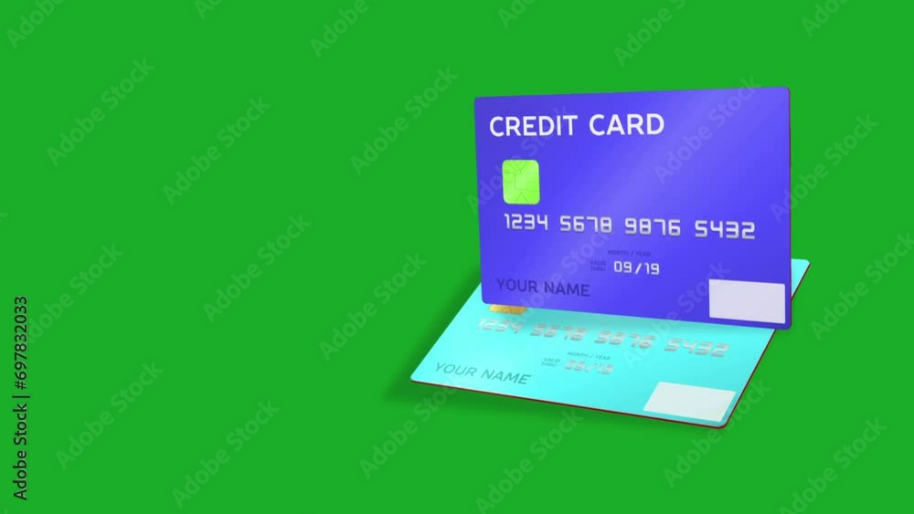 Credit Card 3D Animation Green Screen 4K - Modern Banking Concept ...