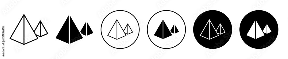 Pyramids icon. ancient Egyptian triangle pyramid structure in Giza ...
