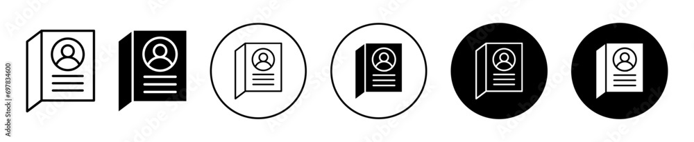 Scenario script folder icon. personal biodata or introduction summary ...