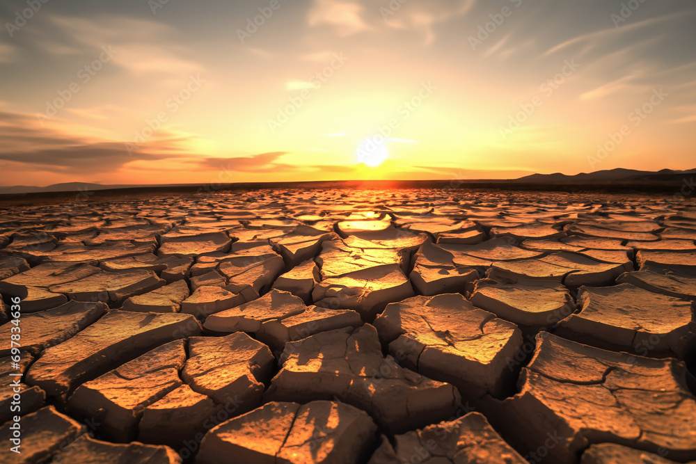 Drought land, Dries, Global drought. Dry cracked earth on sunset. Water ...