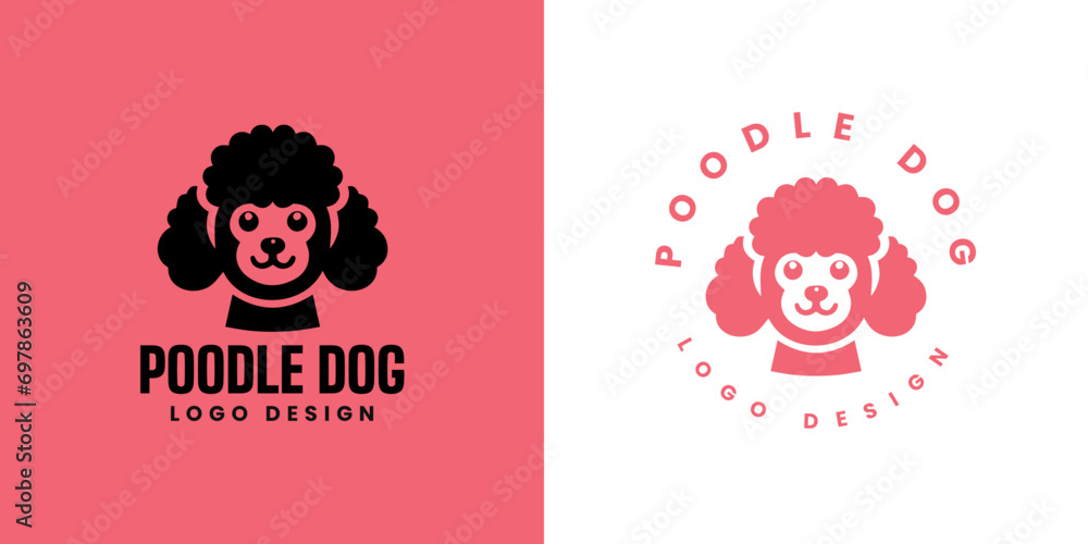 Poodle dog logo design Vector, Cute poodle dog logo templete ...