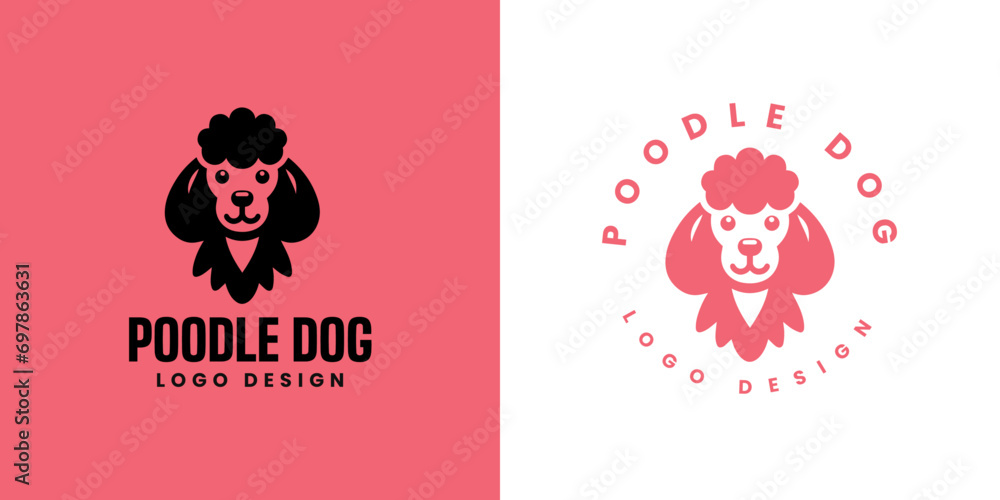 Poodle dog logo design Vector, Cute poodle dog logo templete ...