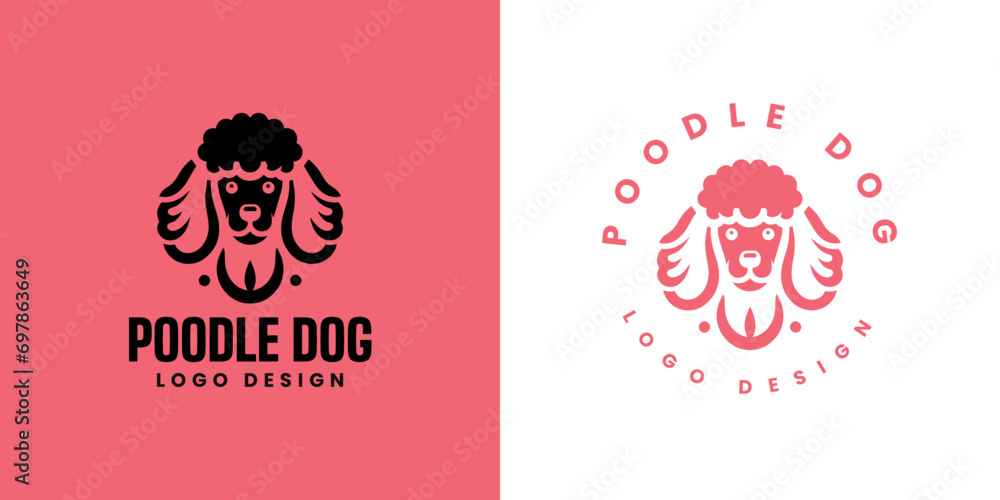 Poodle dog logo design Vector, Cute poodle dog logo templete ...