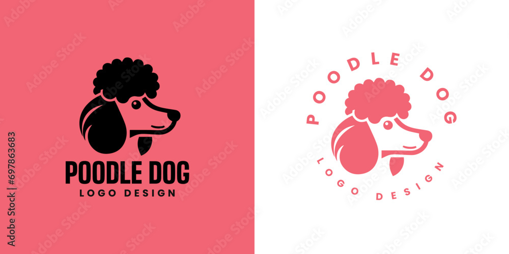 Poodle dog logo design Vector, Cute poodle dog logo templete ...