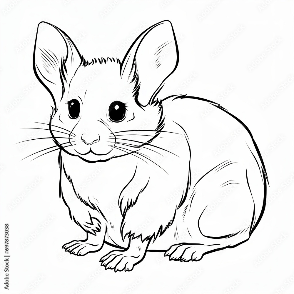Chinchilla coloring page for kids. Simple animal coloring page Stock ...