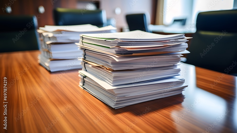 stack of documents on secretary desk were prepared It is legal document ...