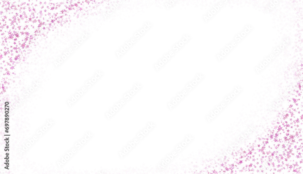Abstract pink glitter star frame on transparent background. Design for decorating,background ...