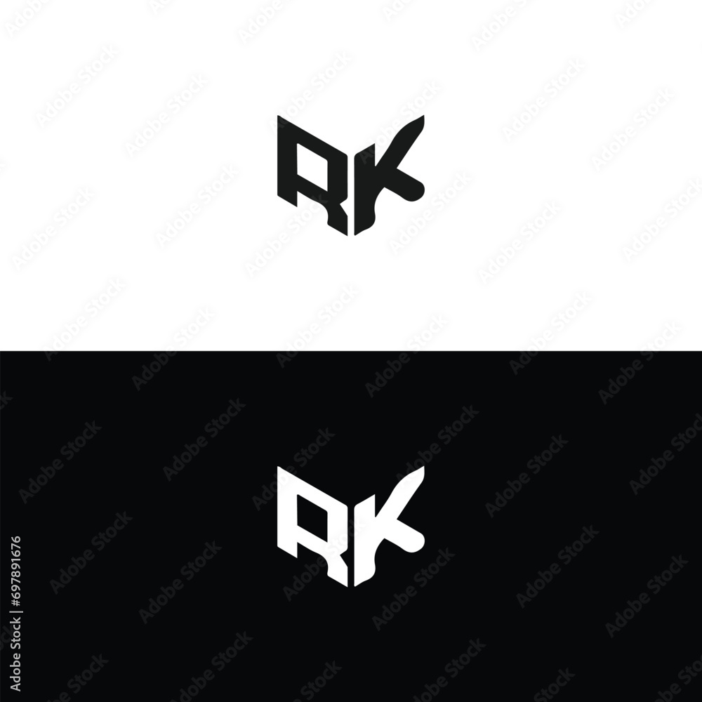 RK logo. R K design. White RK letter. RK, R K letter logo design ...