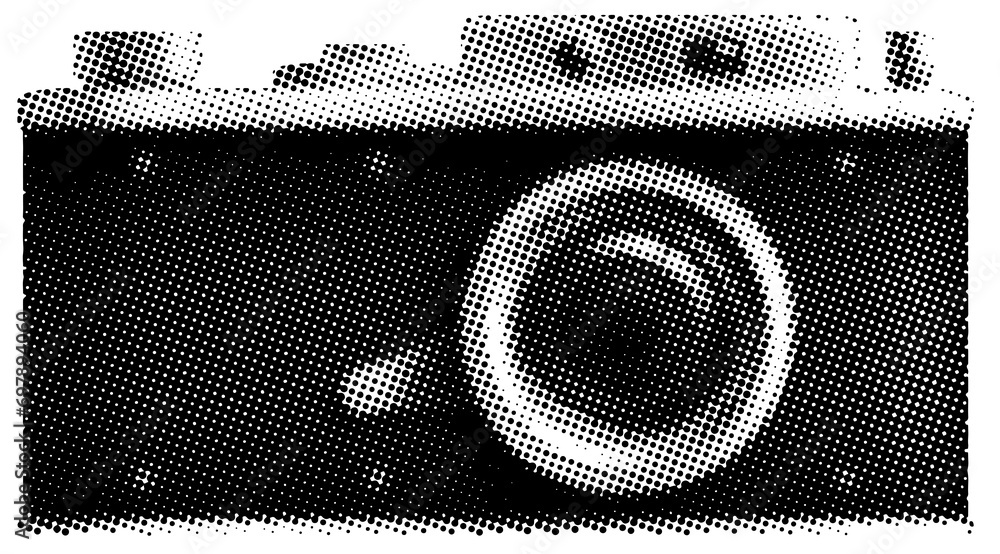 Retro halftone collage elements, halftone effect design, camera retro ...