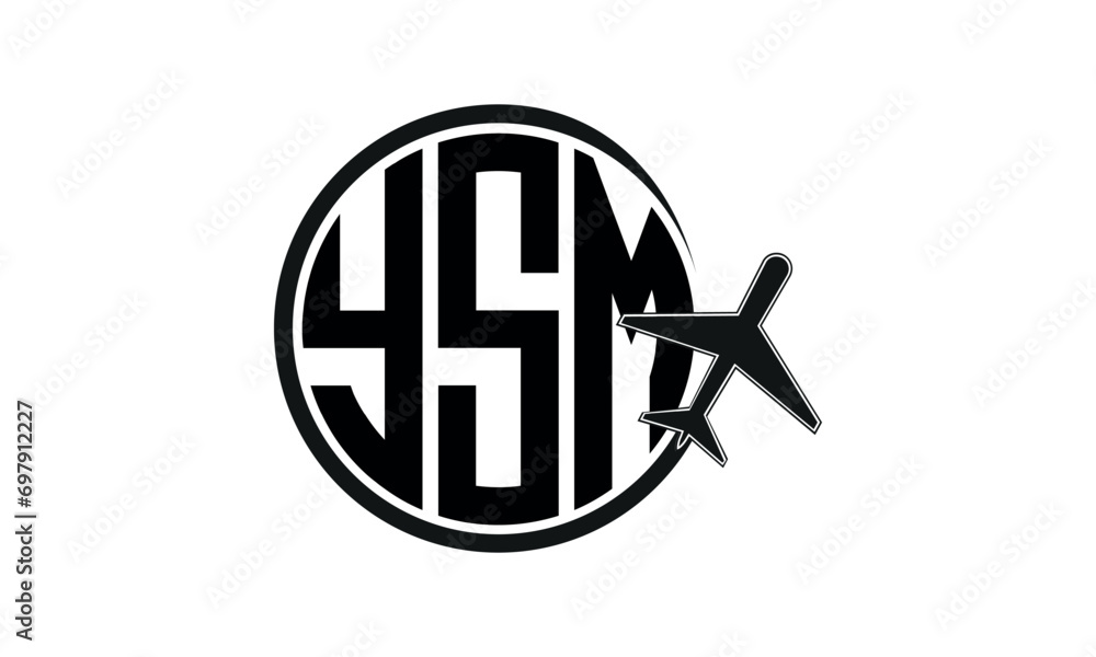 YSM three initial letter circle tour & travel agency logo design vector ...