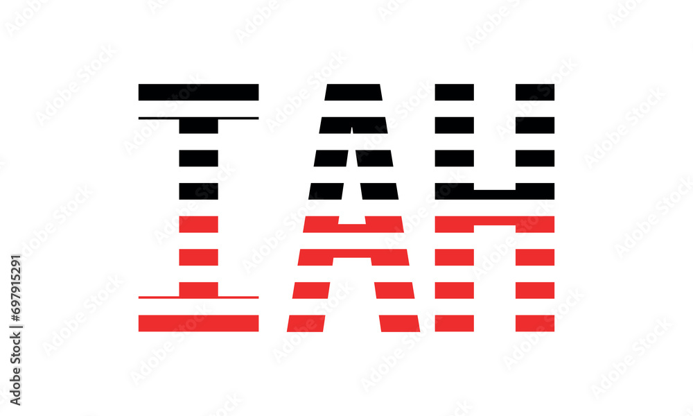 IAH three initial letter iconic line negative space minimal logo design ...