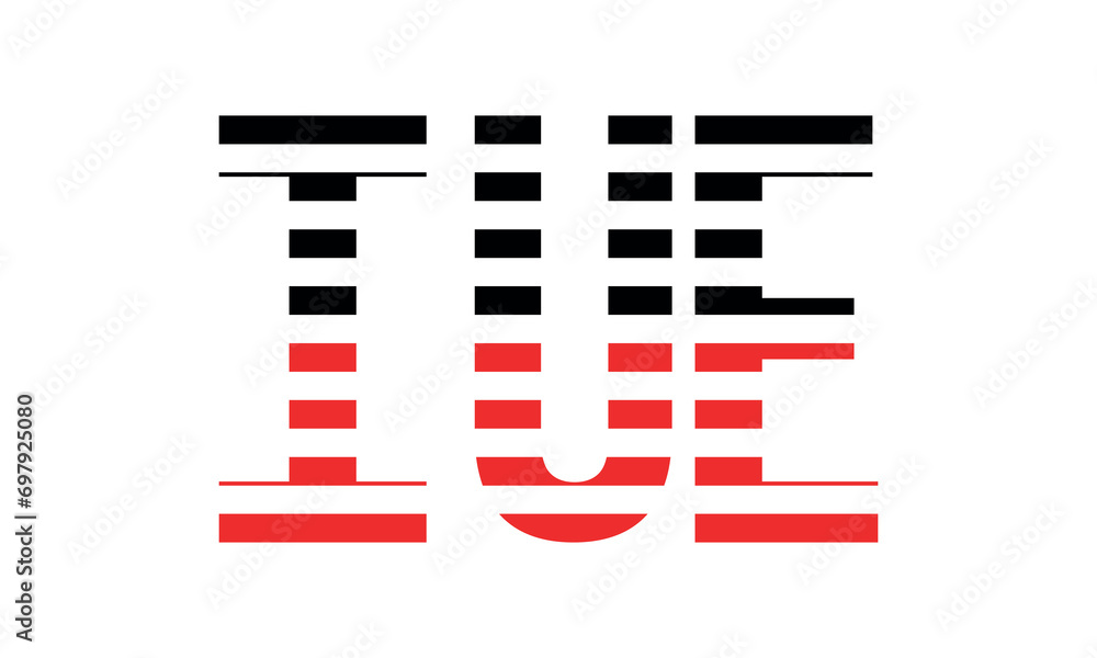 IUE three initial letter iconic line negative space minimal logo design ...