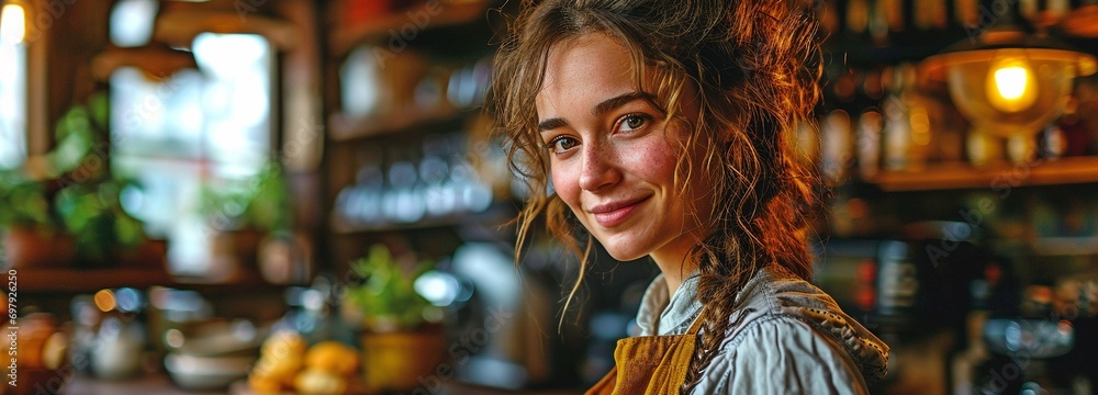 Using a credit card and pos contactless payment, a happy customer ...