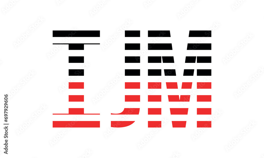 IJM three initial letter iconic line negative space minimal logo design ...