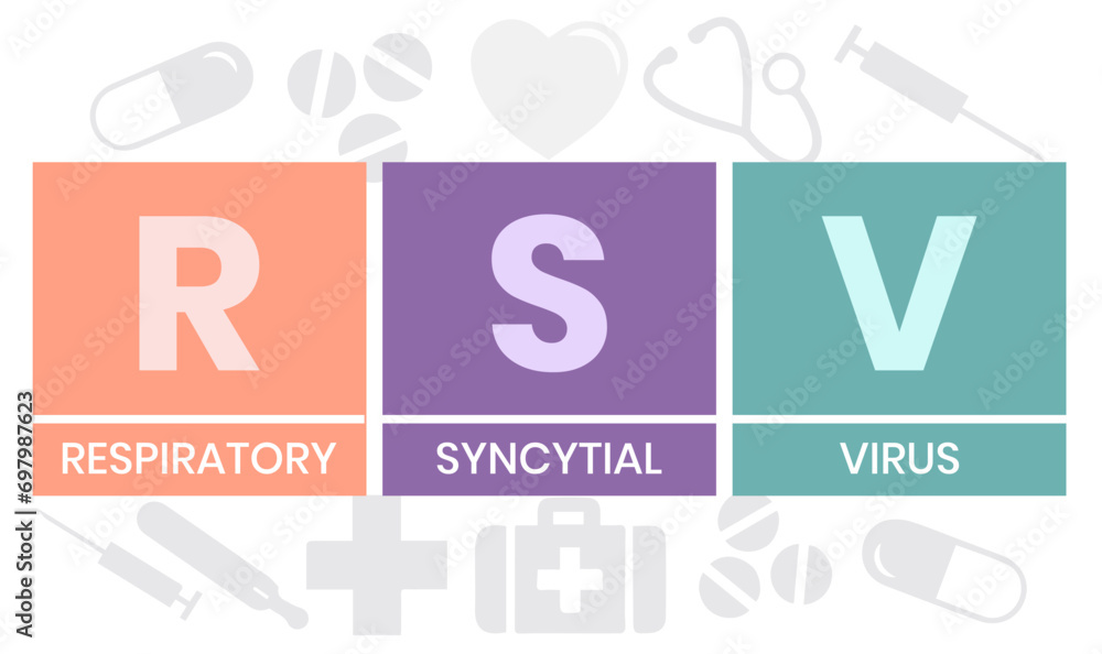 RSV Respiratory Syncytial Virus acronym. vector illustration concept ...