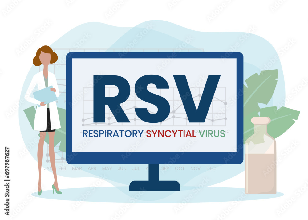 RSV Respiratory Syncytial Virus acronym. vector illustration concept ...