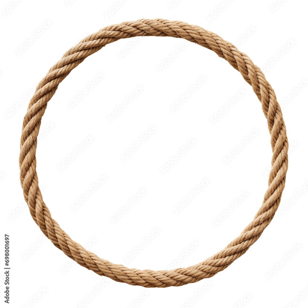 Rope circle frame border isolated transparent, Generative AI Stock ...