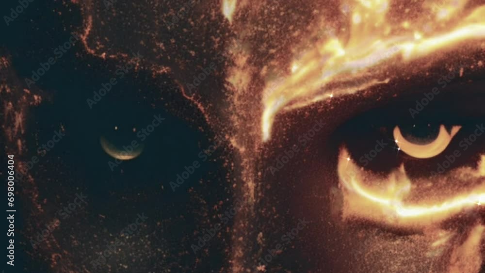 Flashing face of evil with demon eyes Stock Video | Adobe Stock