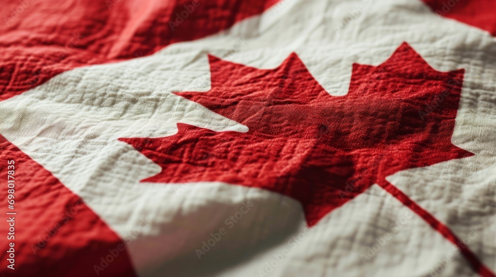 Flag of Canada. A beautifully folded flag featuring a red maple leaf ...