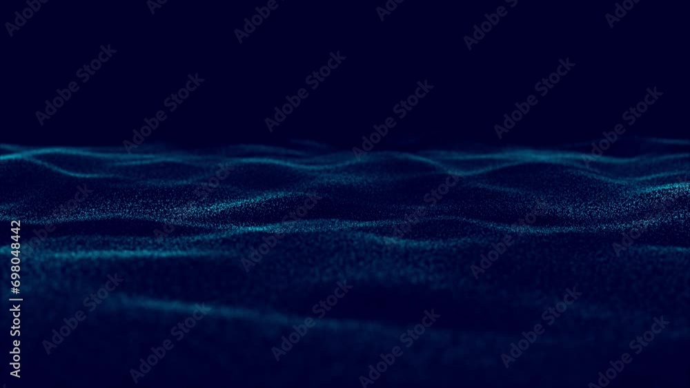 particles wave, Data wave or water waves slice background. Looped. Dot ...