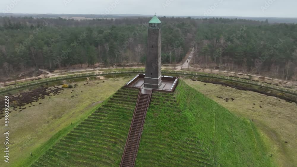 Vidéo Stock Drone footage of the Pyramid of Austerlitz on Utrecht Hill ...