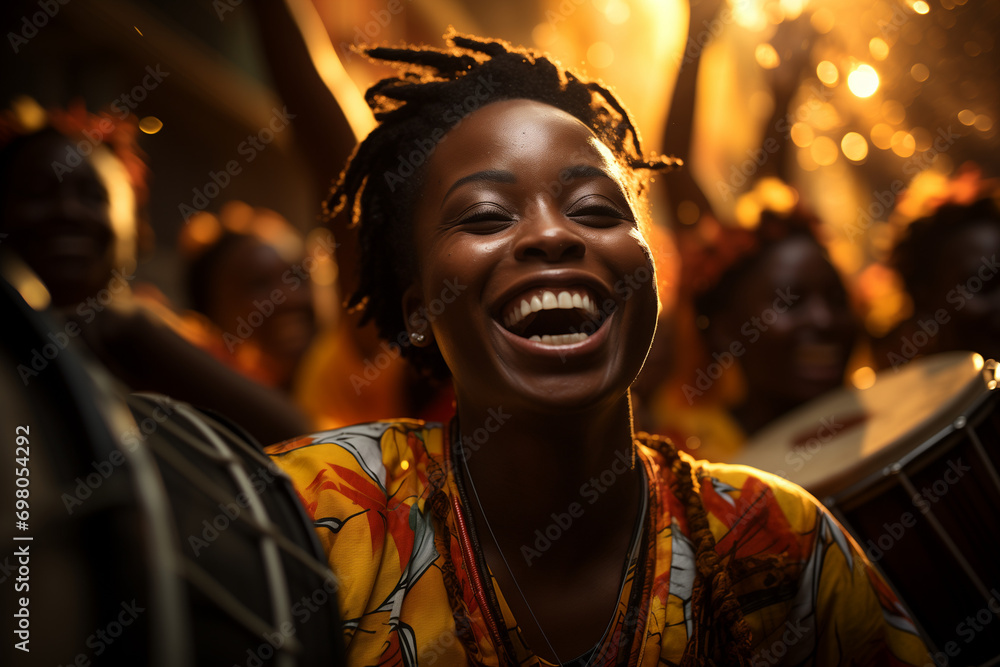 Samba Musician Playing the Carnival Drum Celebrating the Colorful ...