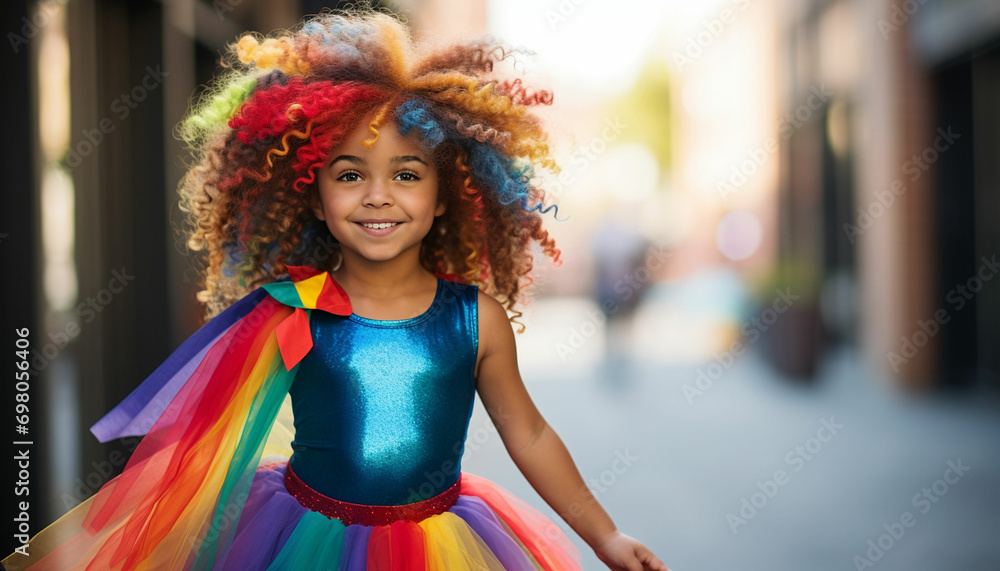 Cute baby girl with barefoot jumping Stock Illustration | Adobe Stock