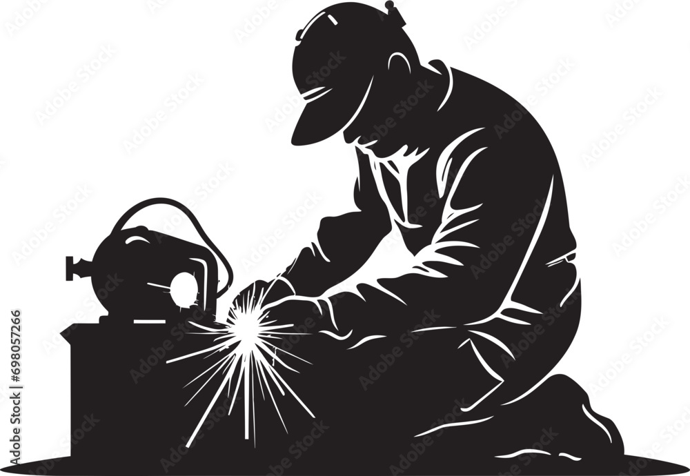Welder s Mark Man in Welding Logo Metallic Enchanter Black Welder ...