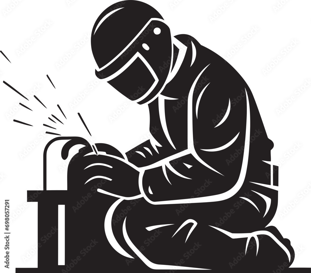 Spark Forged Artistry Welder Iconic Emblem Shadowed Fabricator Black ...