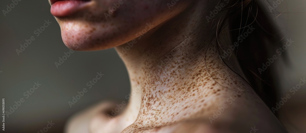 Keloid scar on young woman's shoulder, rough and tumor-like growth of ...