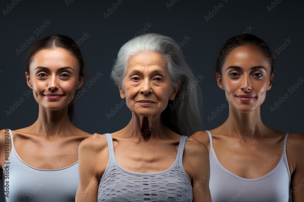 Female models of different ages with their natural bodies, Generated AI ...