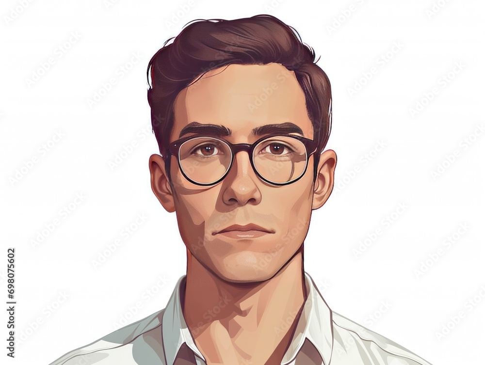 Clean-cut, professional vector avatar of a male and female executive in ...