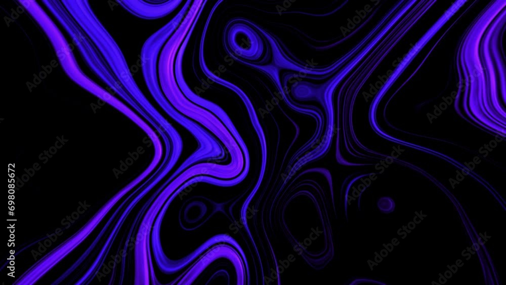 Animated, liquid, wavy, flows and changes shape. Chaotic distortions, runs. Digital, hypnotic ...