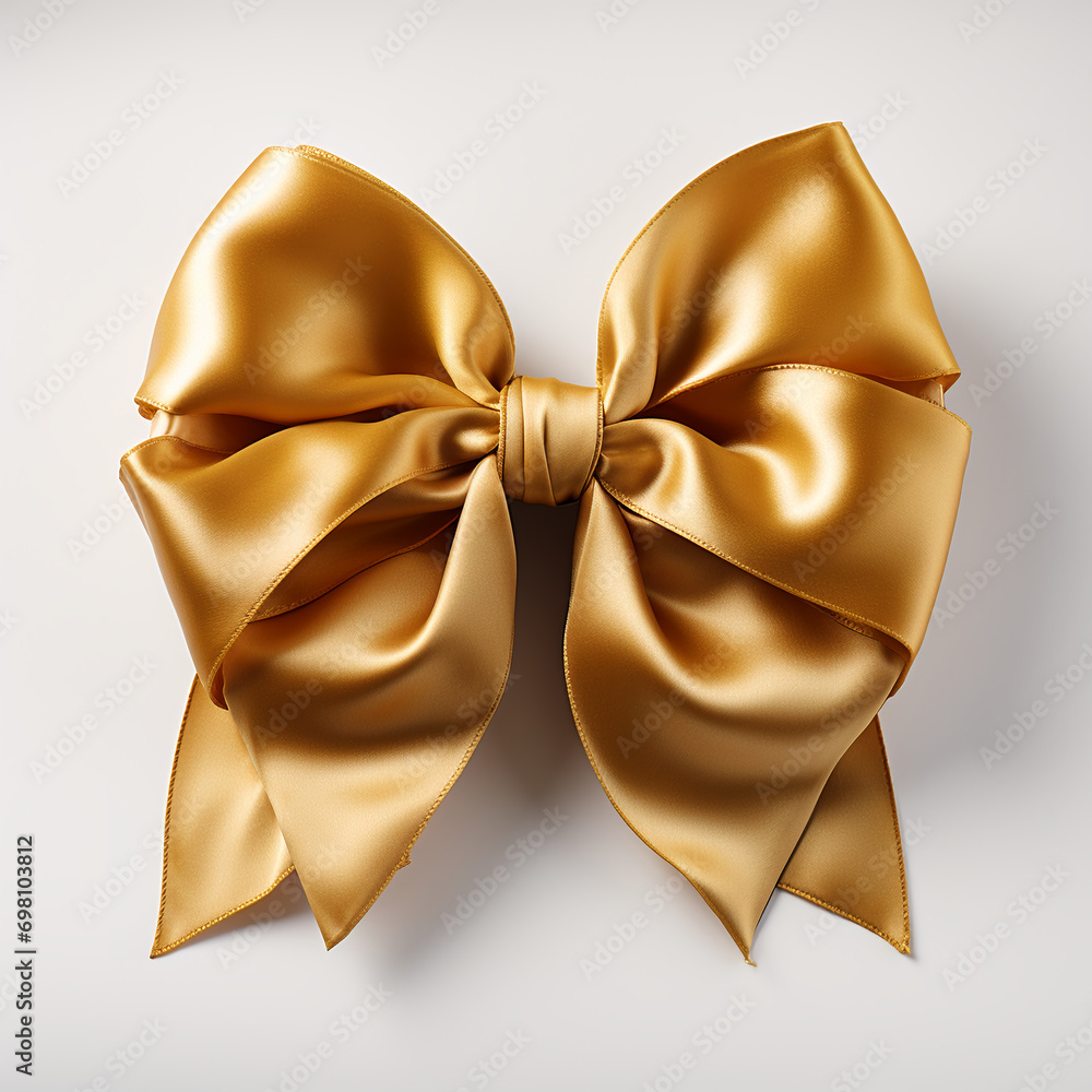 golden ribbon bow clip art isolated on white background for graphic ...